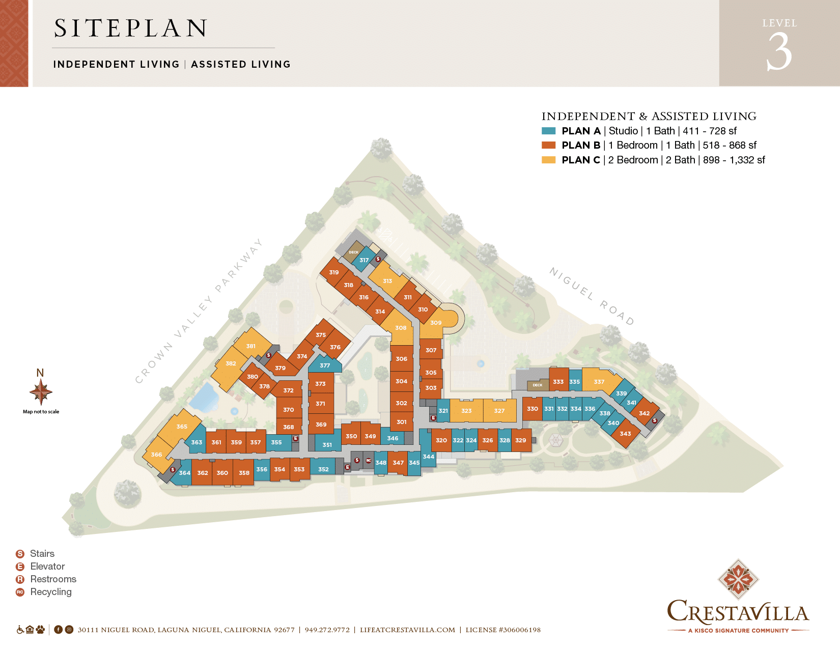 Site Plans | Floor Plans | Crestavilla in Laguna Niguel
